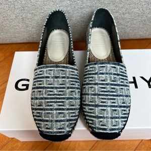 Givenchy | Shoes | Givenchy Logo Espadrille Flat Demin Slip On Flats ...